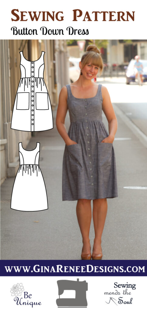 Button Down Dress - Midi Dress Pattern | Gina Renee Designs