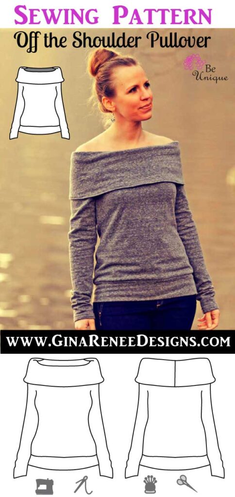Sweatshirt Sewing Pattern - Off-the-Shoulder Top | Gina Renee Designs